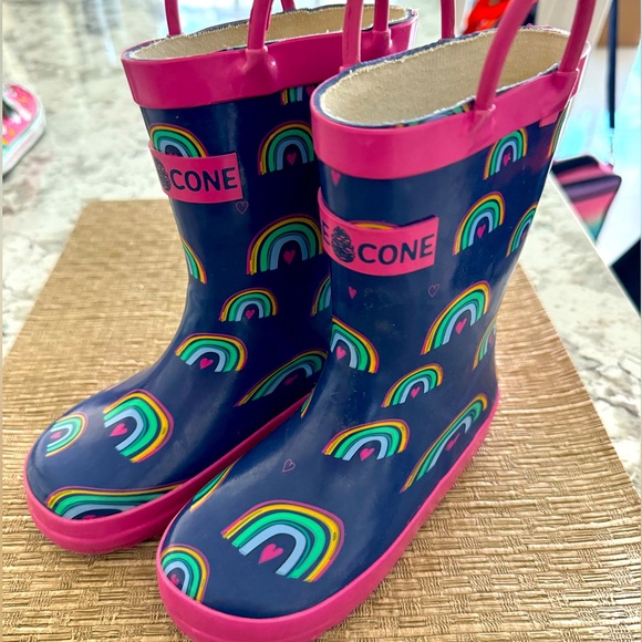 Lone Cone | Shoes | Lone Cone Hearts Rainbows Rain Boots | Poshmark